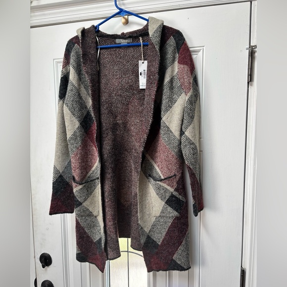 Natural Reflections | Sweaters | Natural Reflections Hooded Plaid ...